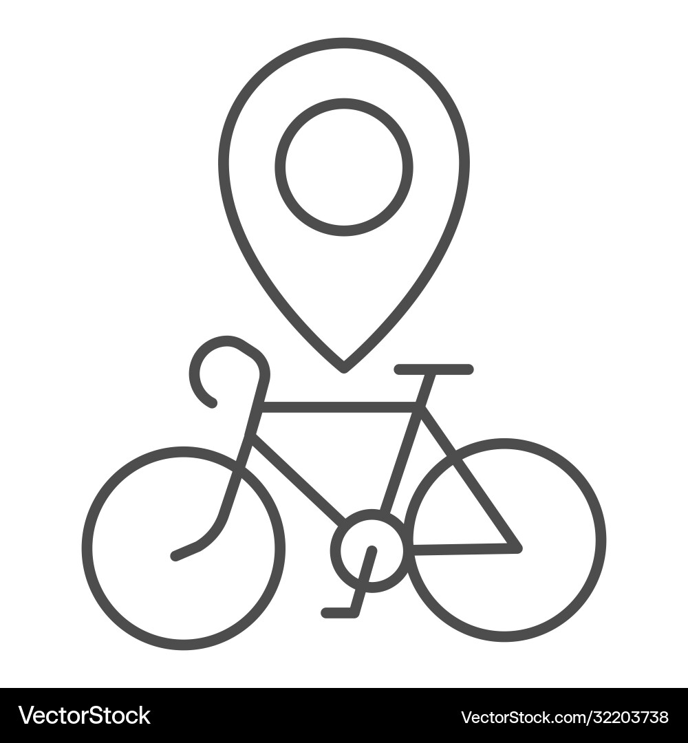 Bike location thin line icon bicycle concept map Vector Image