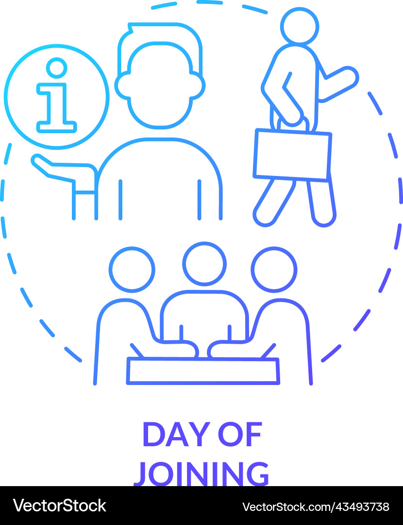Day of joining blue gradient concept icon Vector Image