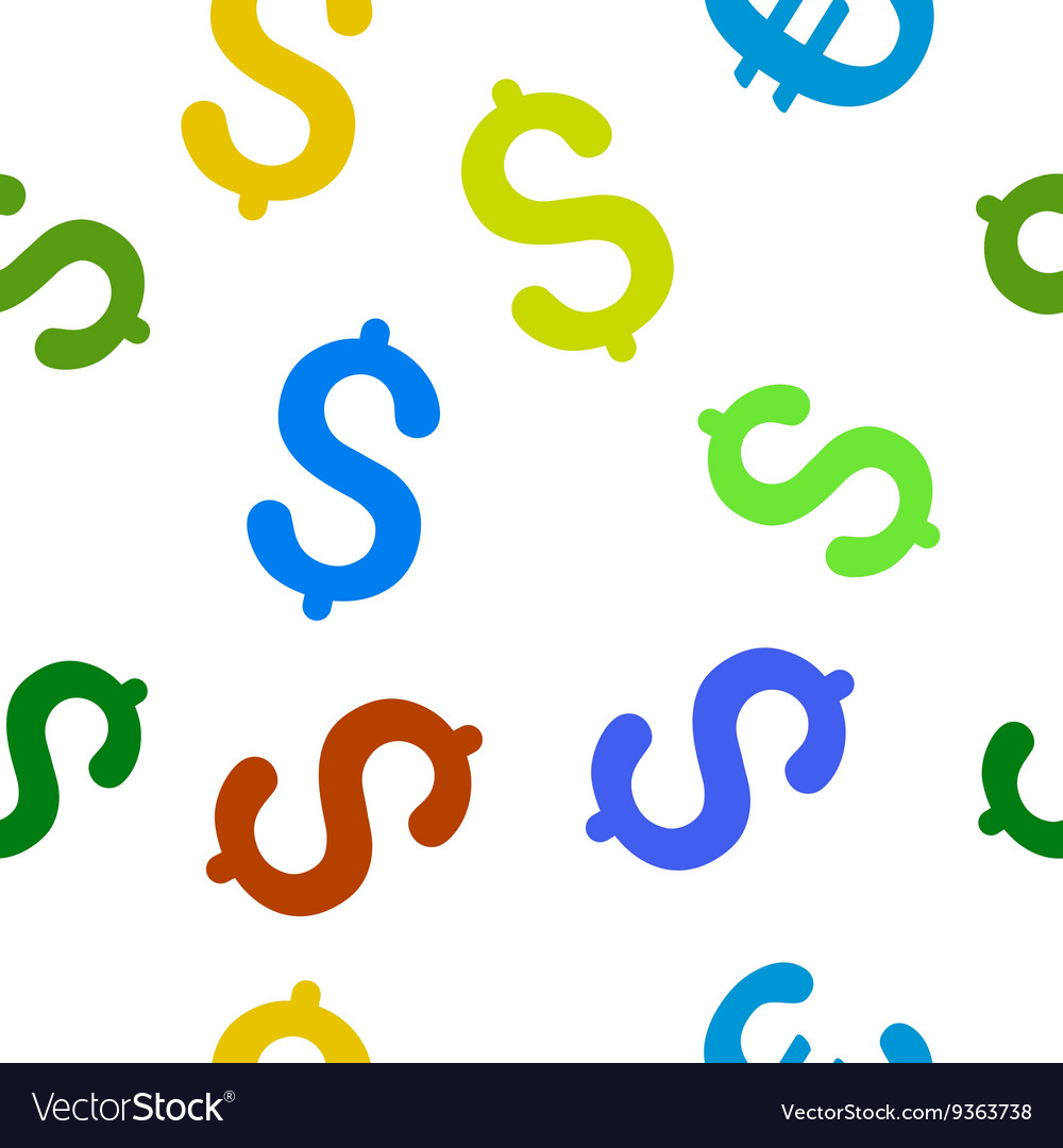 Dollar flat seamless pattern Royalty Free Vector Image