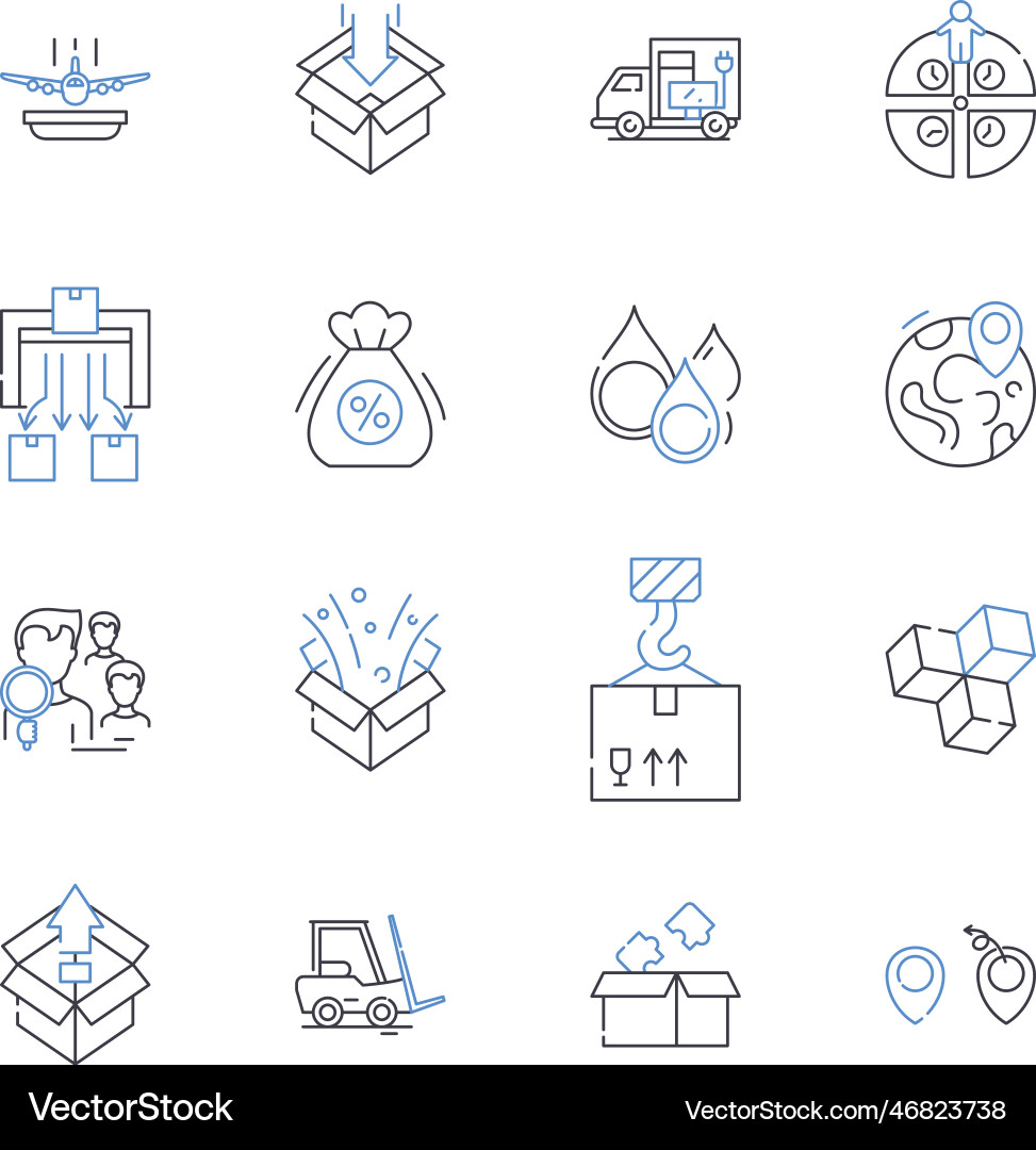 Freight forwarders line icons collection shipping Vector Image