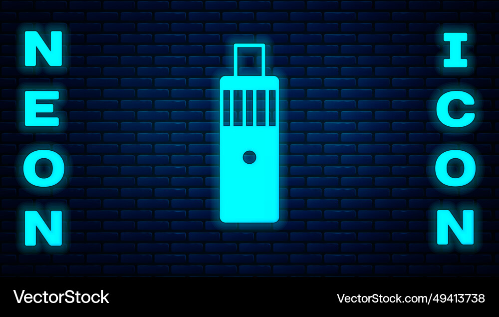 Glowing neon vape mod device icon isolated Vector Image