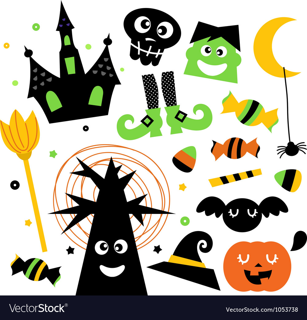 Halloween elements Royalty Free Vector Image - VectorStock