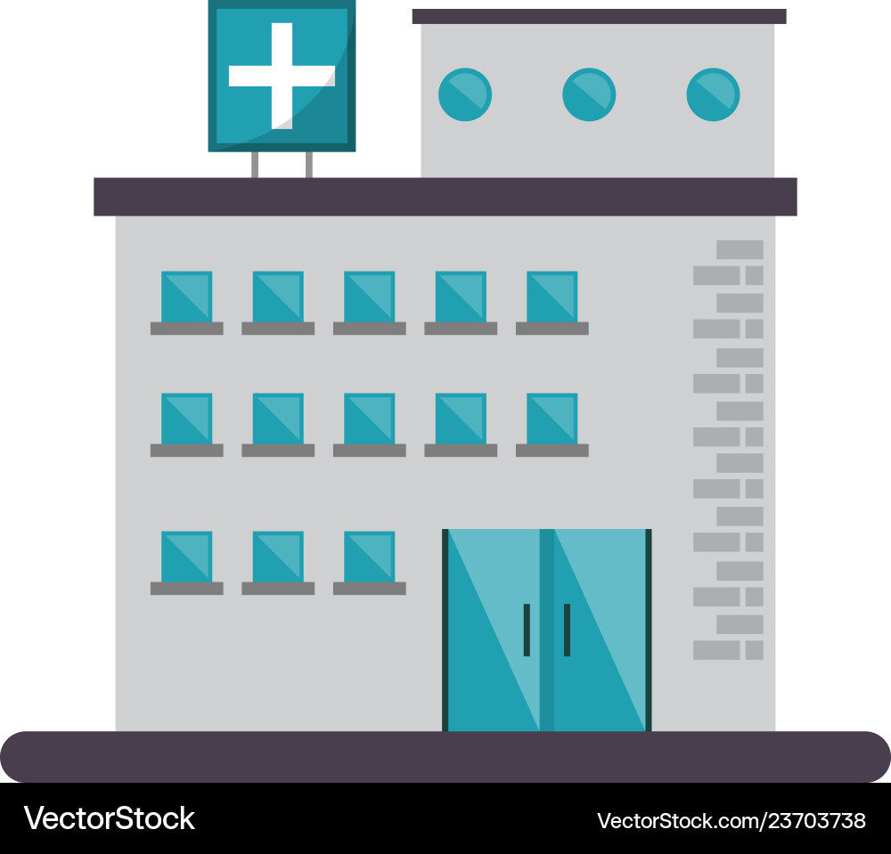 Hospital building symbol Royalty Free Vector Image
