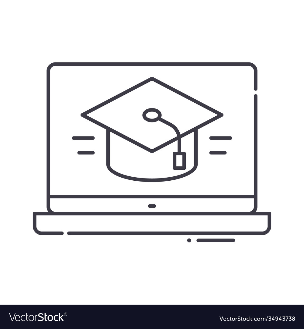 Learning icon linear isolated thin Royalty Free Vector Image
