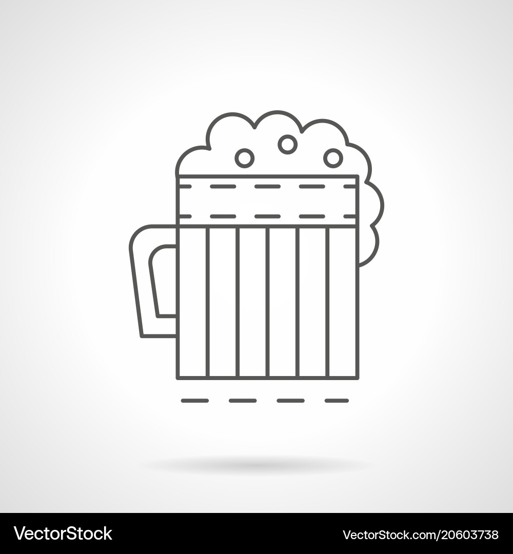 Mug of ale flat line icon Royalty Free Vector Image