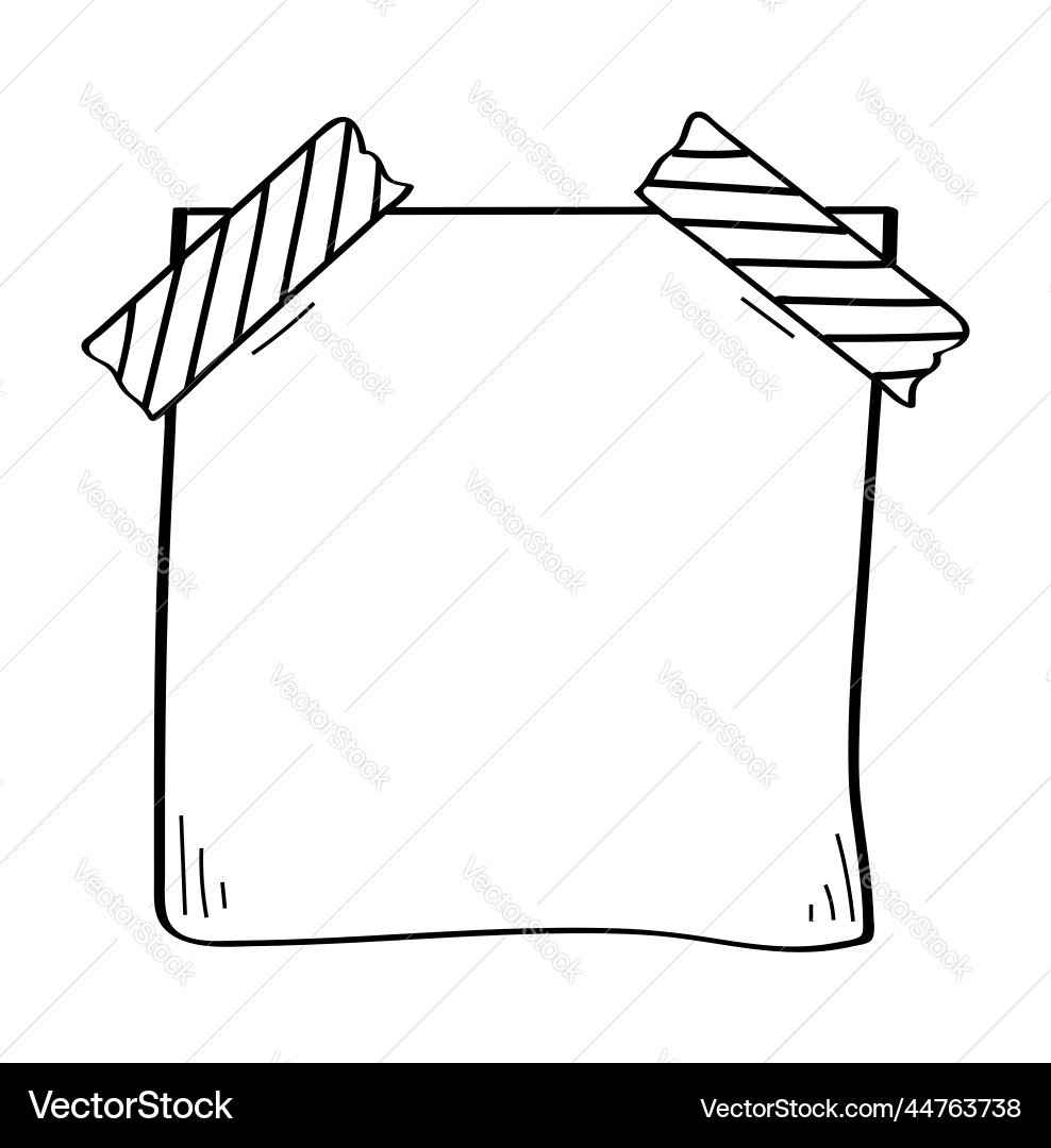 Paper empty sheet in doodle style sketch stikers Vector Image
