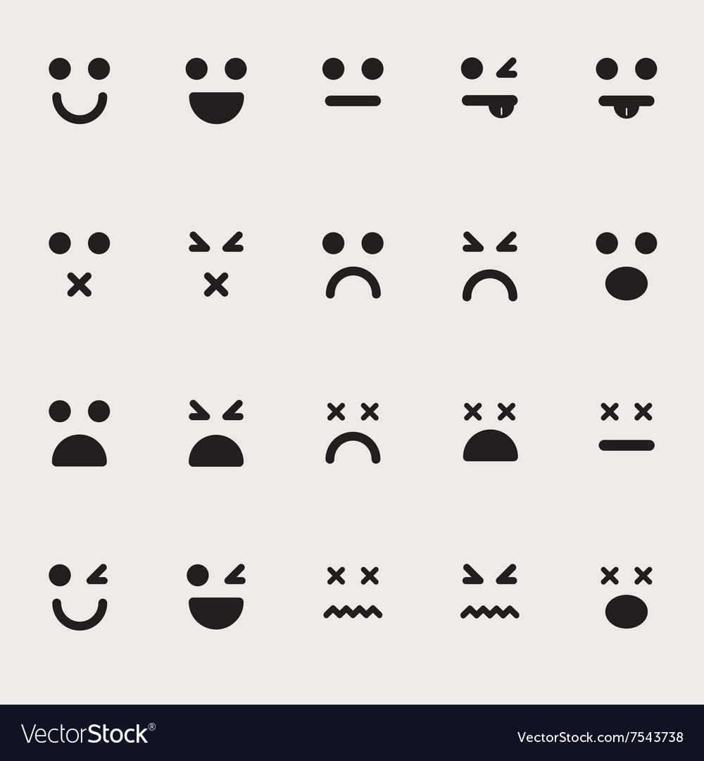 Set of different emoticons Royalty Free Vector Image