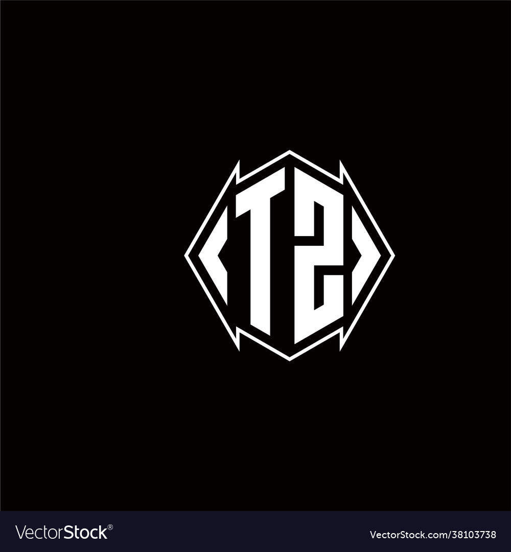 Tz logo monogram with shield shape designs Vector Image