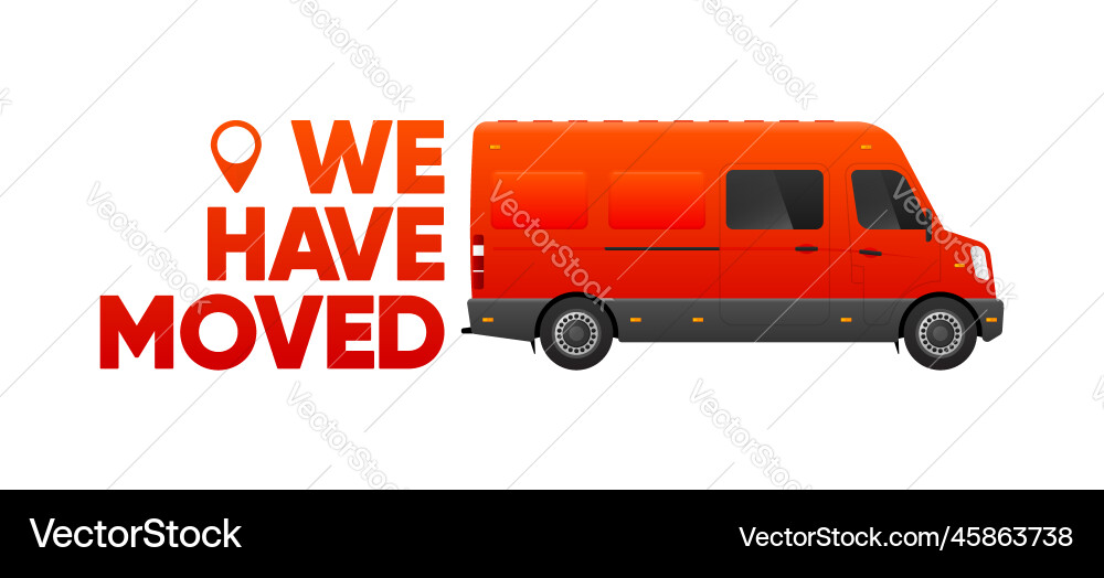 We have moved from one address to another address Vector Image