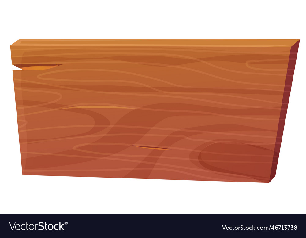 Wooden plank frame game ui asset textured piece Vector Image