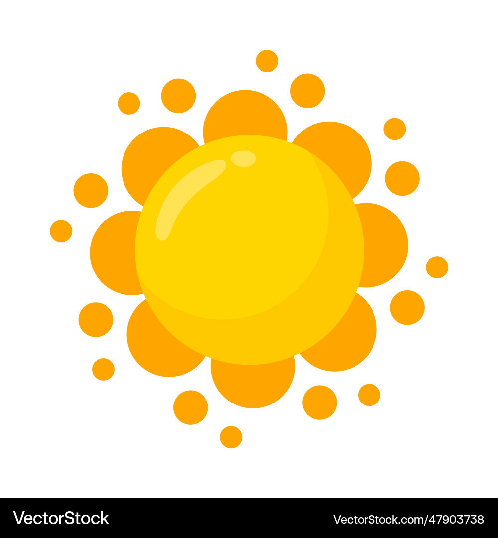 Yellow sun icon simple cartoon style design Vector Image