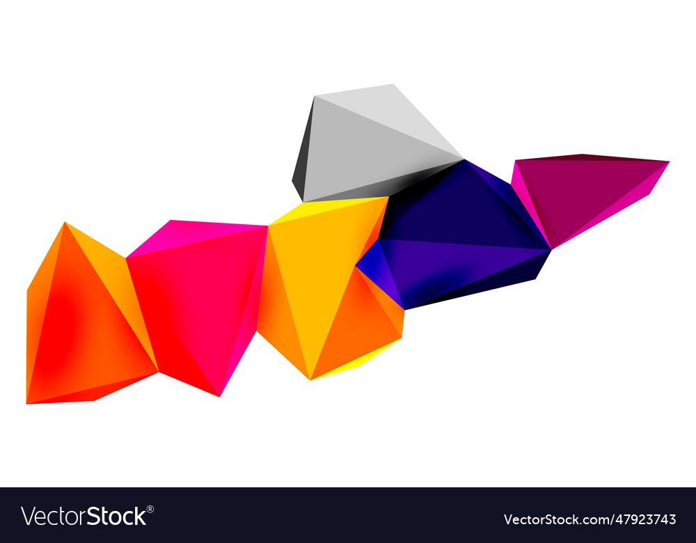 3d low poly triangle design elements Royalty Free Vector