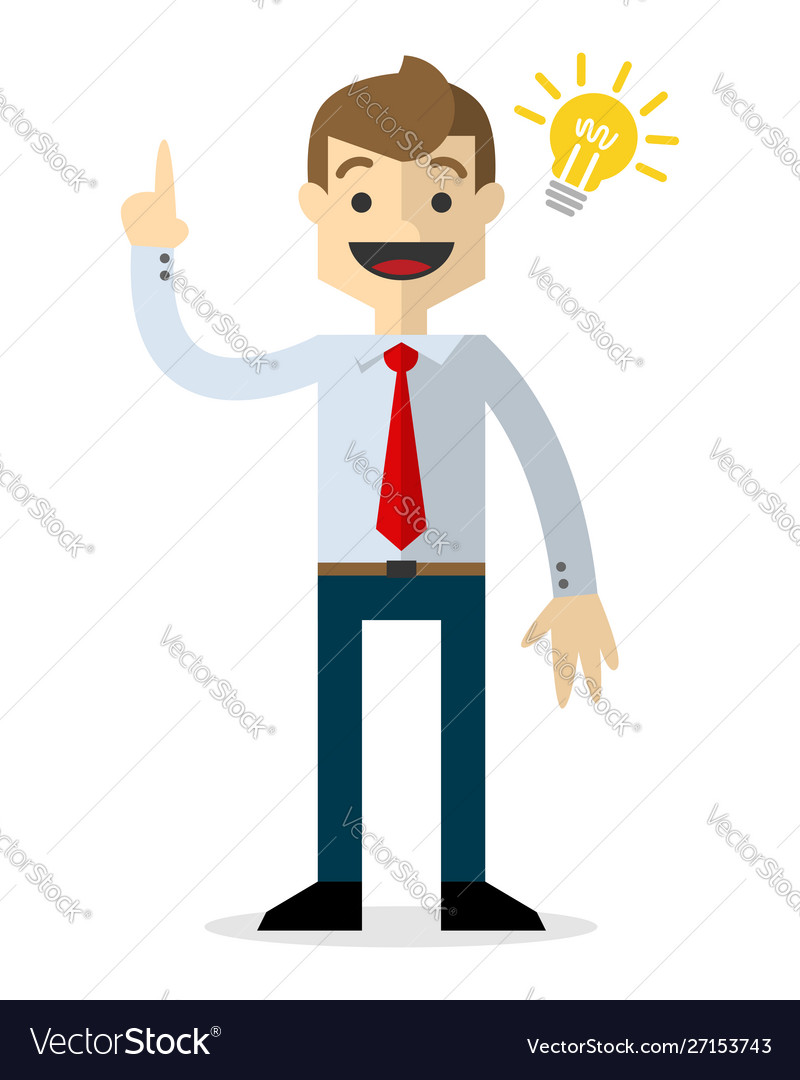 A businessman with an idea Royalty Free Vector Image A businessman with an idea Royalty Free Vector Image