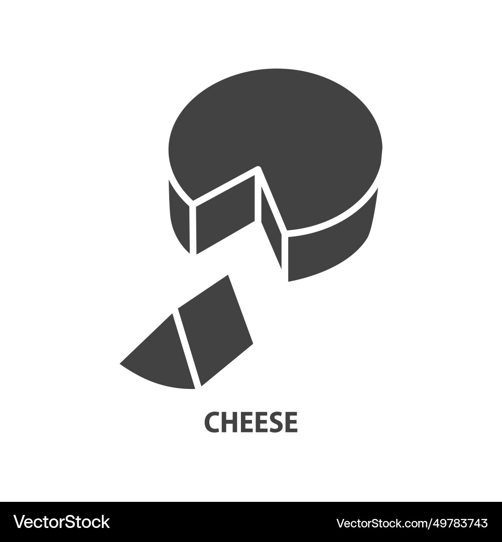 Cheese glyph icon dairy product Royalty Free Vector Image