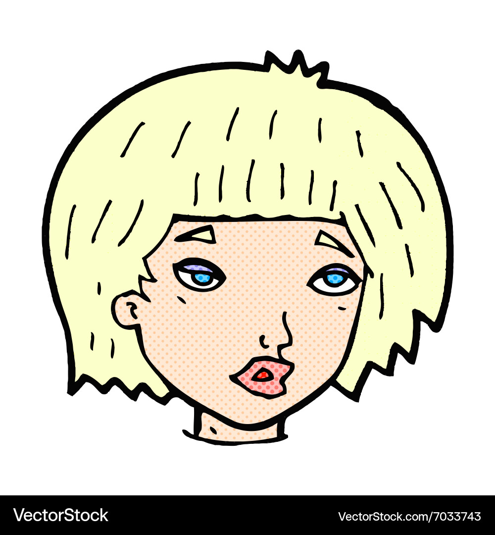 Comic cartoon bored looking woman Royalty Free Vector Image