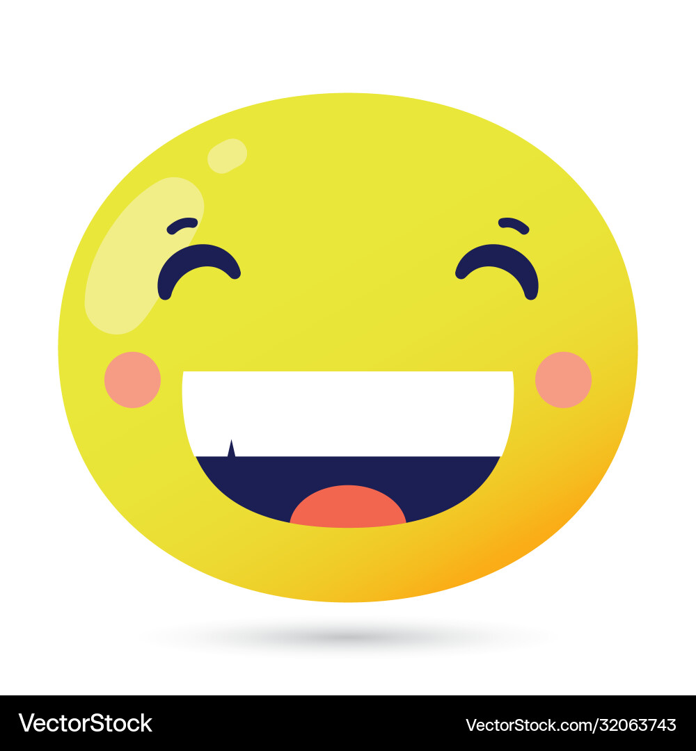 Emoji face happy funny character Royalty Free Vector Image
