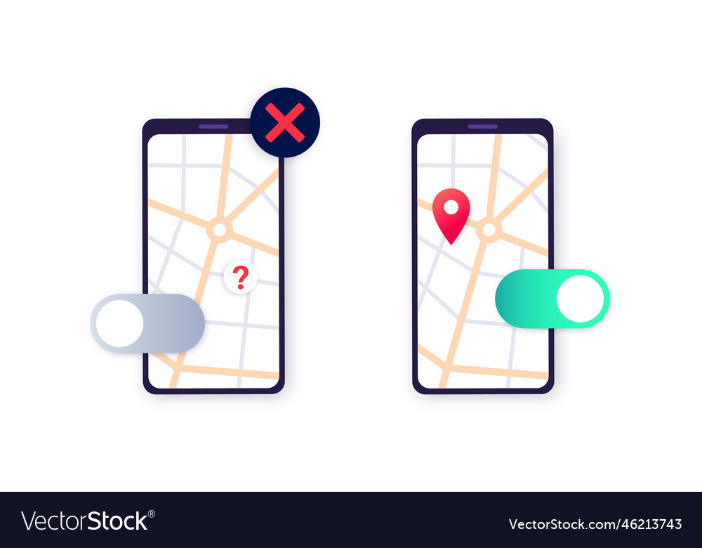 Gps activation toggle Royalty Free Vector Image
