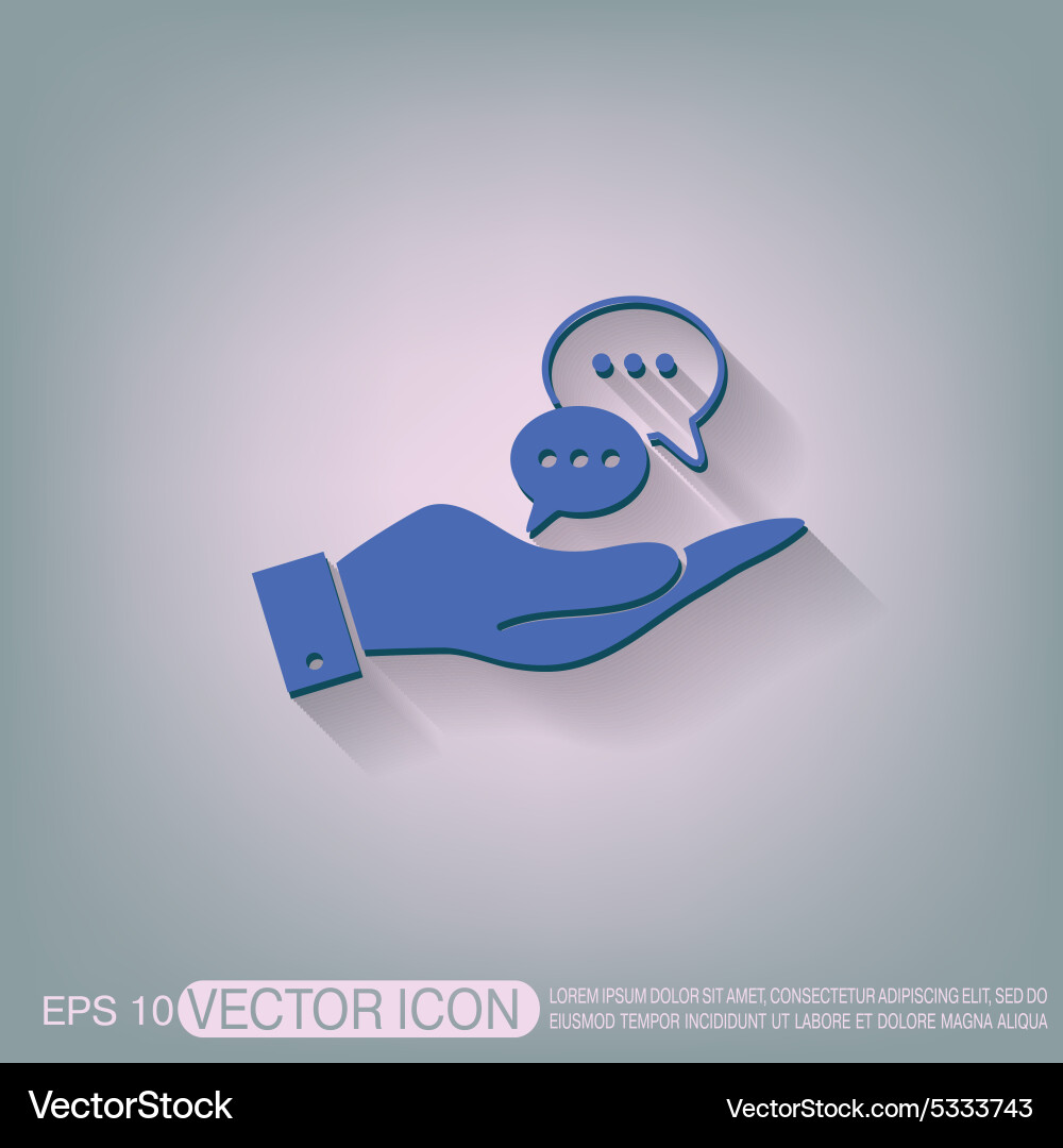 Hand holding a cloud of speaking dialogue Vector Image