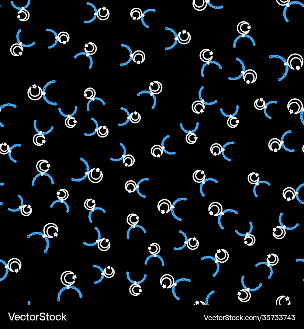 Line star and crescent on chain - symbol islam Vector Image