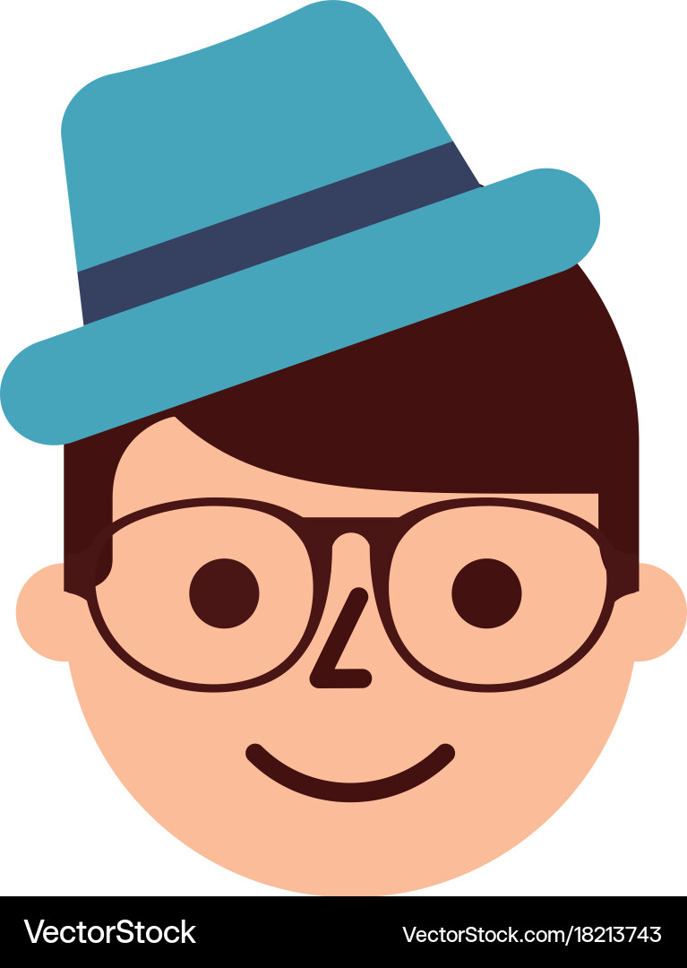 Man young character male profile Royalty Free Vector Image