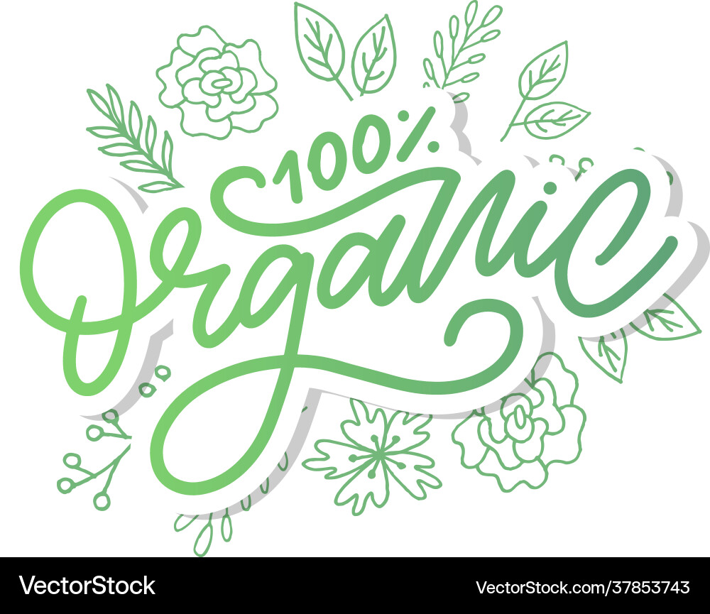 Organic brush lettering hand drawn word Royalty Free Vector