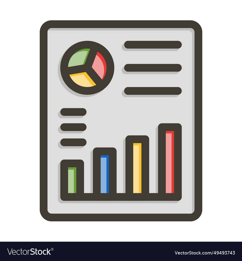 Report thick line filled colors icon for personal Vector Image