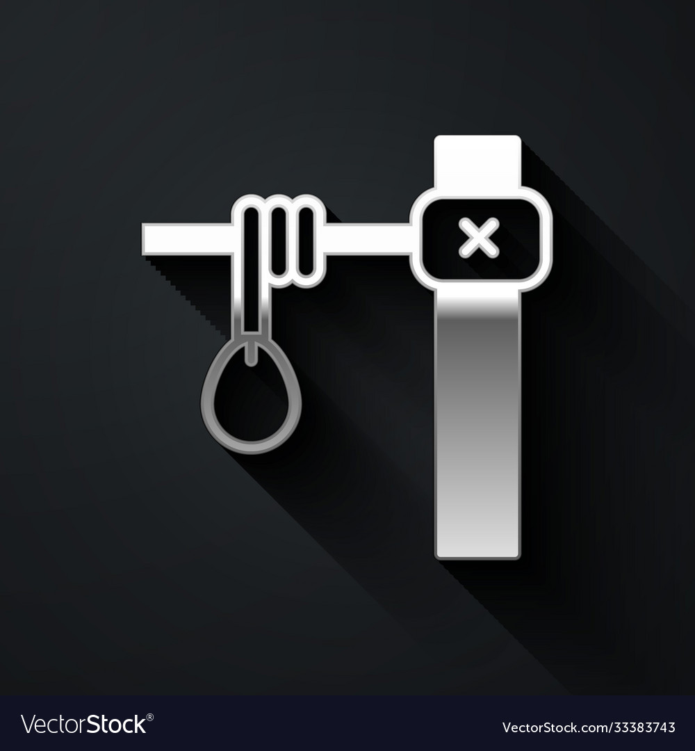 Silver gallows rope loop hanging icon isolated Vector Image