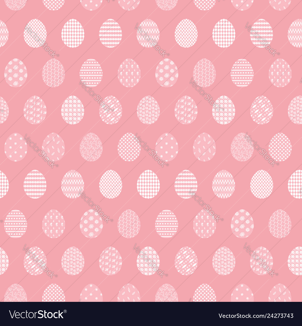 Tender pink pattern with easter eggs Royalty Free Vector