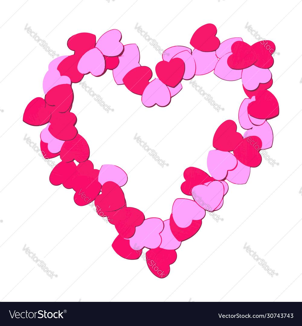 Valentine hearts frame Royalty Free Vector Image