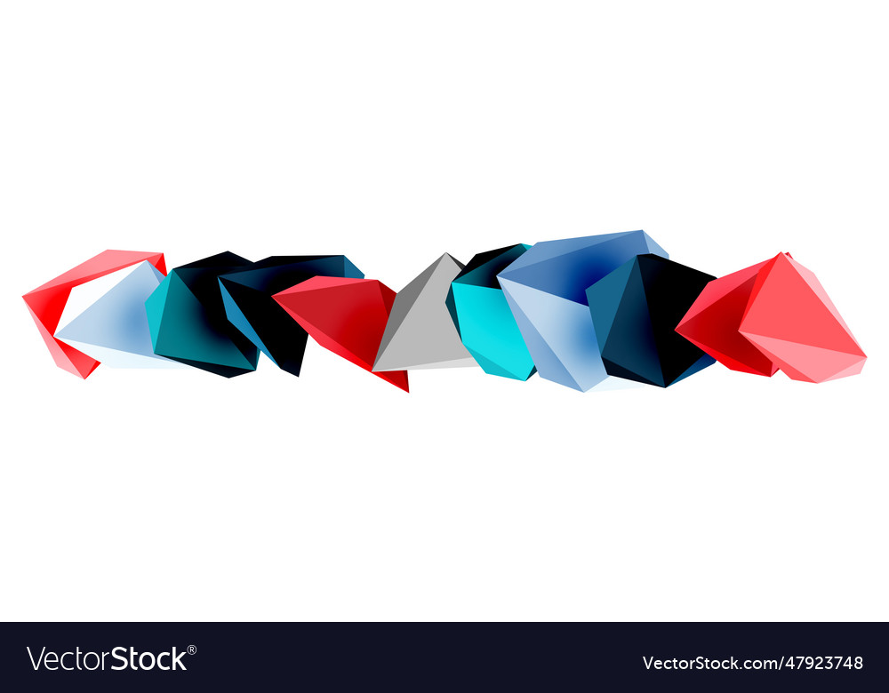 3d low poly triangle design elements Royalty Free Vector