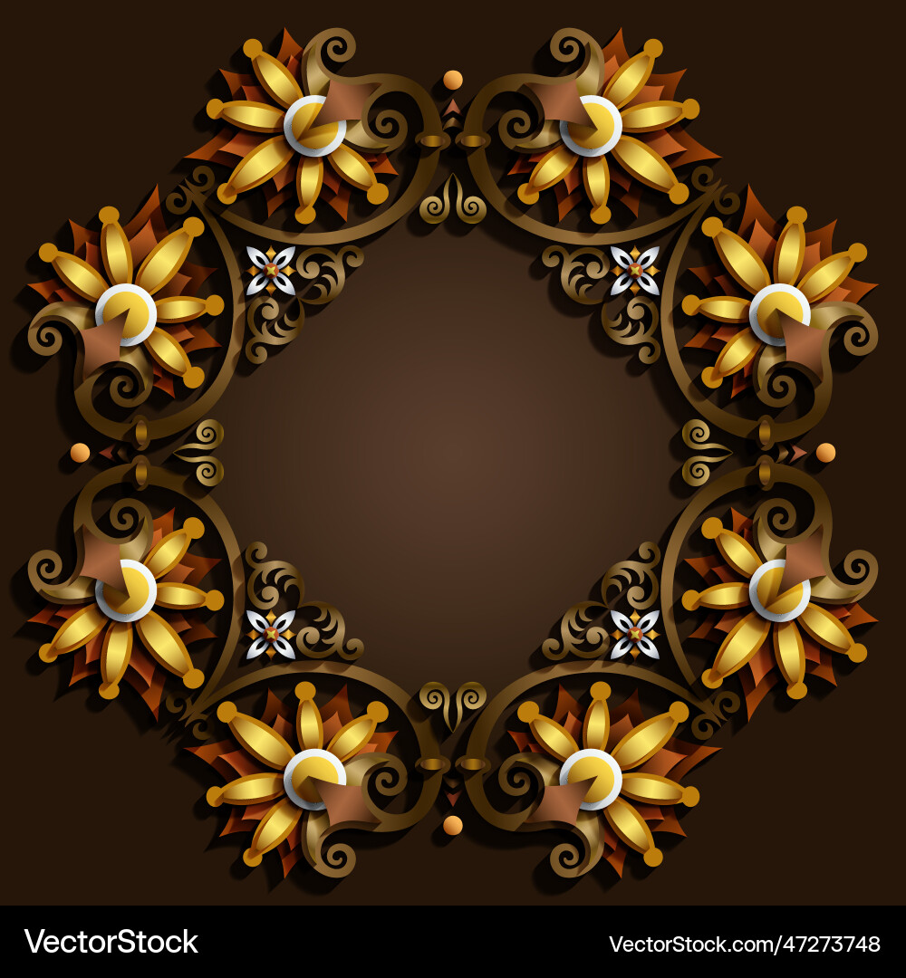 Abstract ornamental nature vintage frame modern Vector Image