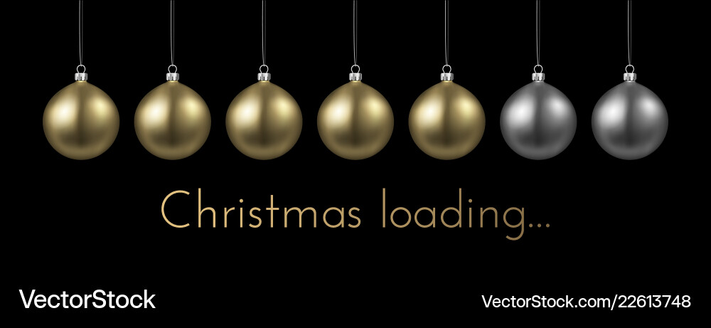 Christmas loading banner with golden christmas Vector Image