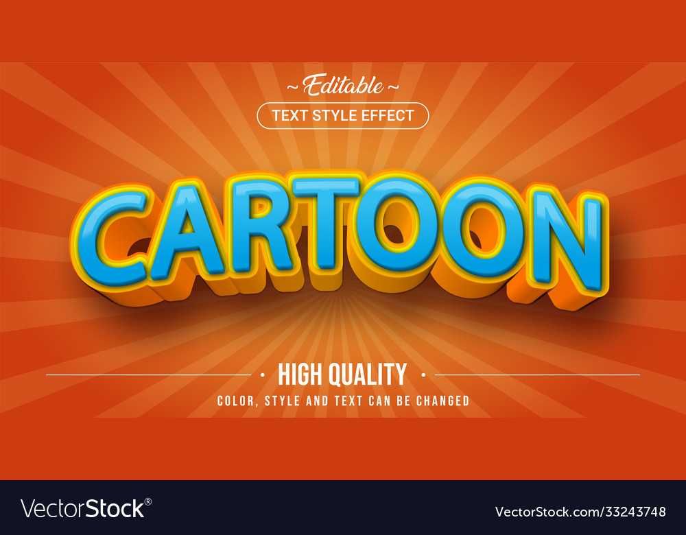 Editable text style effect - cartoon theme style Vector Image