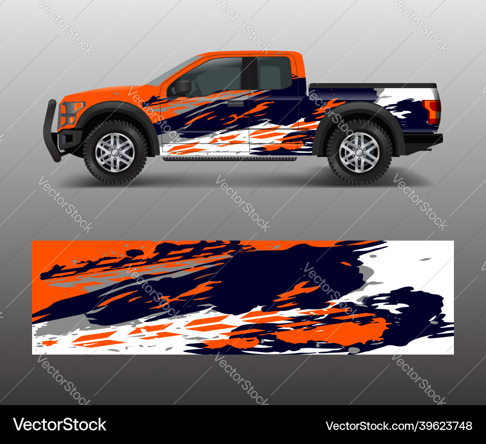 Graphic abstract stripe designs for truck decal Vector Image