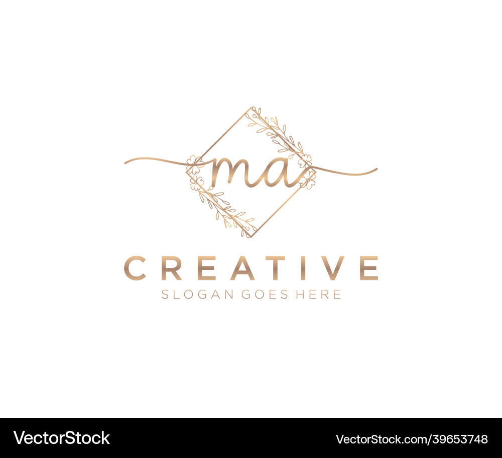 Initial ma feminine logo beauty monogram Vector Image