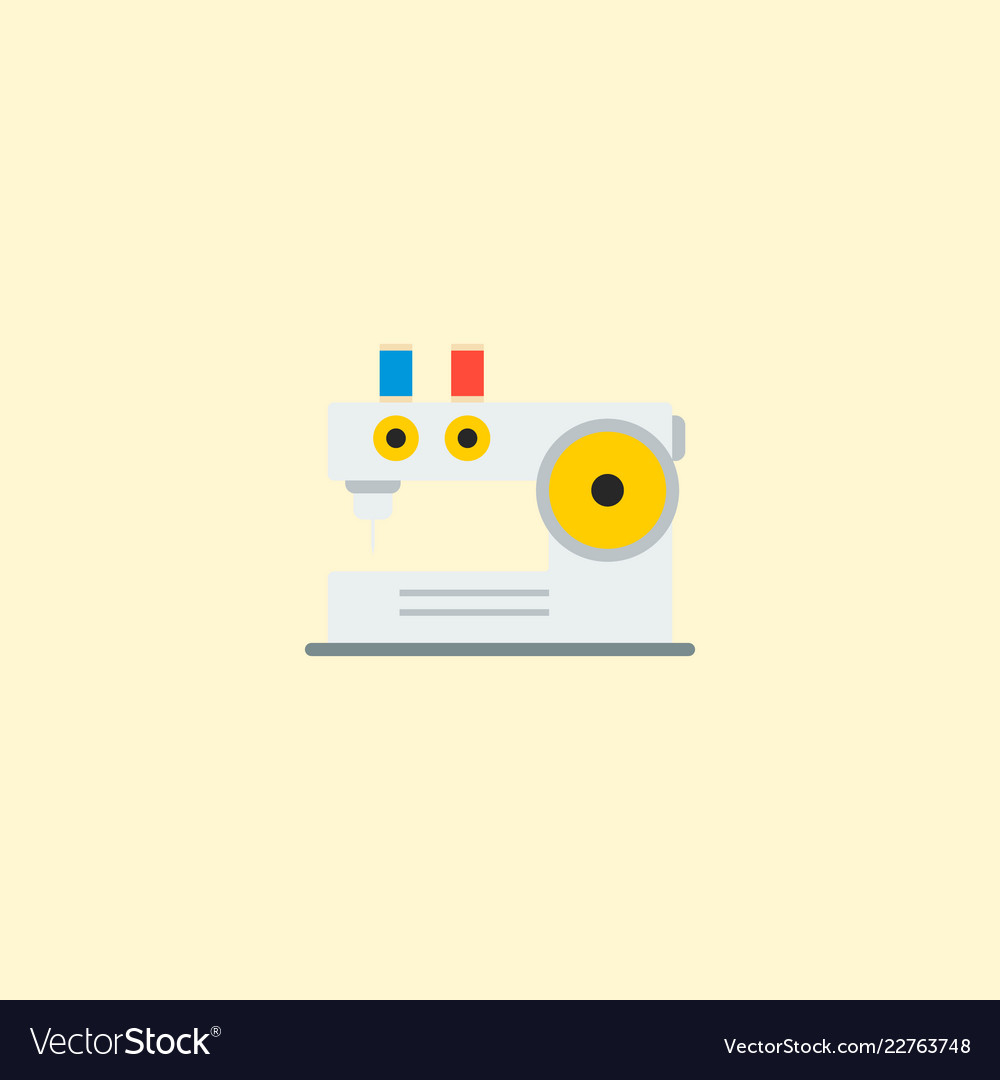 Knitting machine icon flat element Royalty Free Vector Image