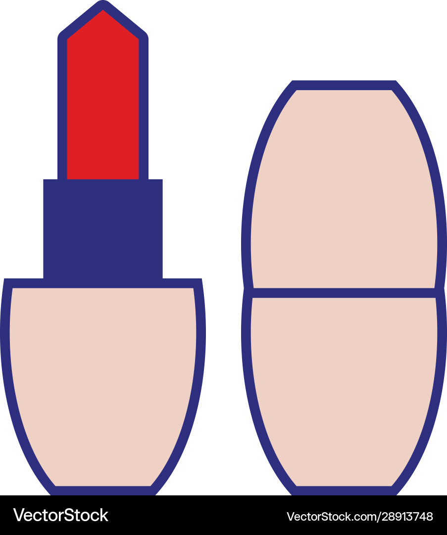Lipstick makeup product isolated icon Royalty Free Vector
