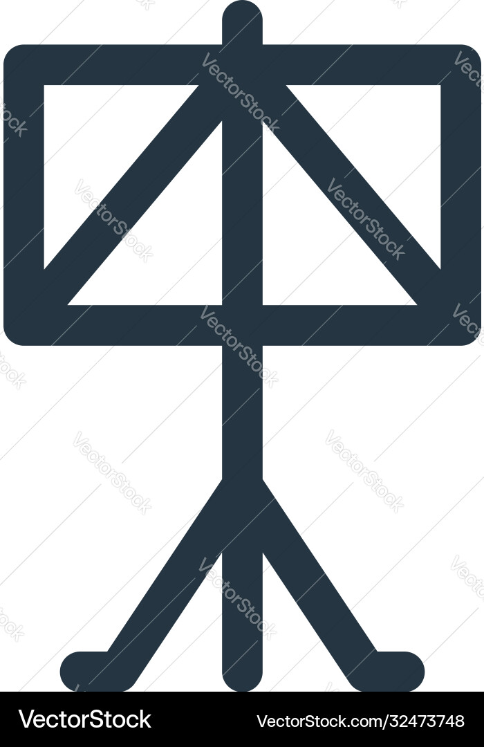 Music stand icon isolated on white background Vector Image