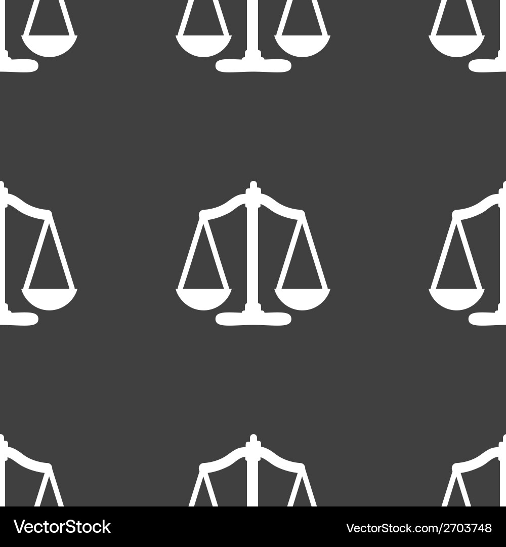 Scales balance web icon flat design seamless gray Vector Image