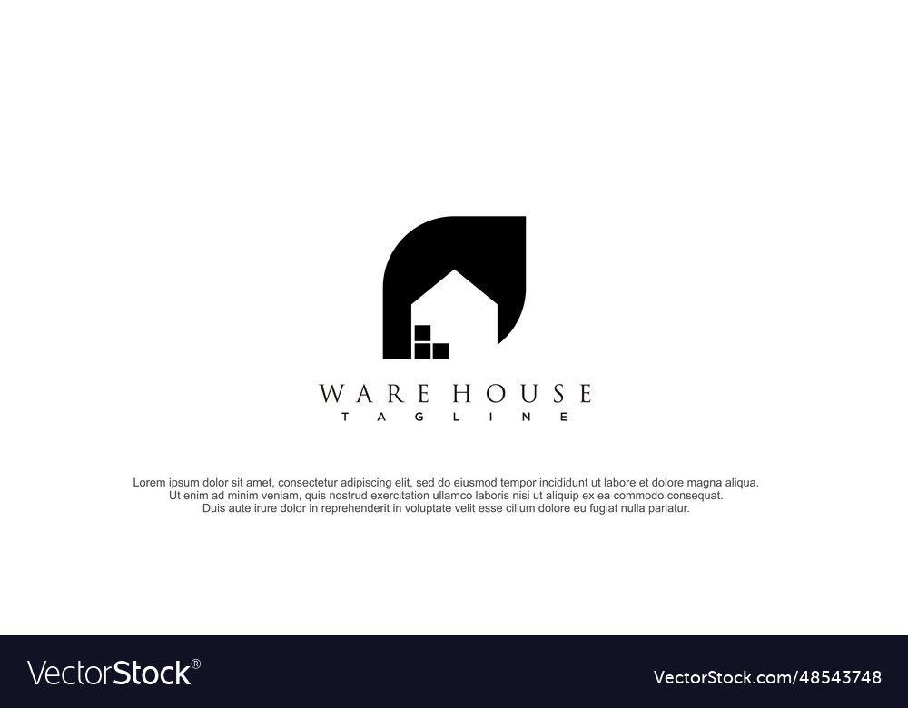 Warehouse logo design with creative Royalty Free Vector