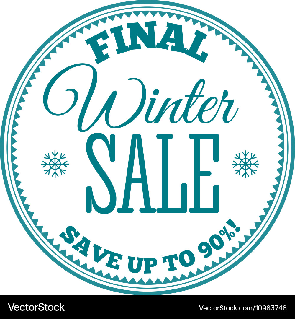 Winter sale label badge logotype Royalty Free Vector Image