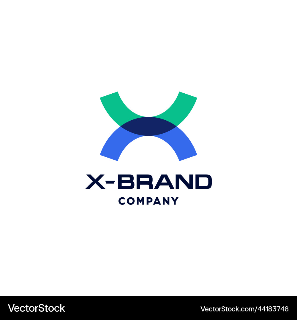 X logo letter in modern overlapping color style Vector Image