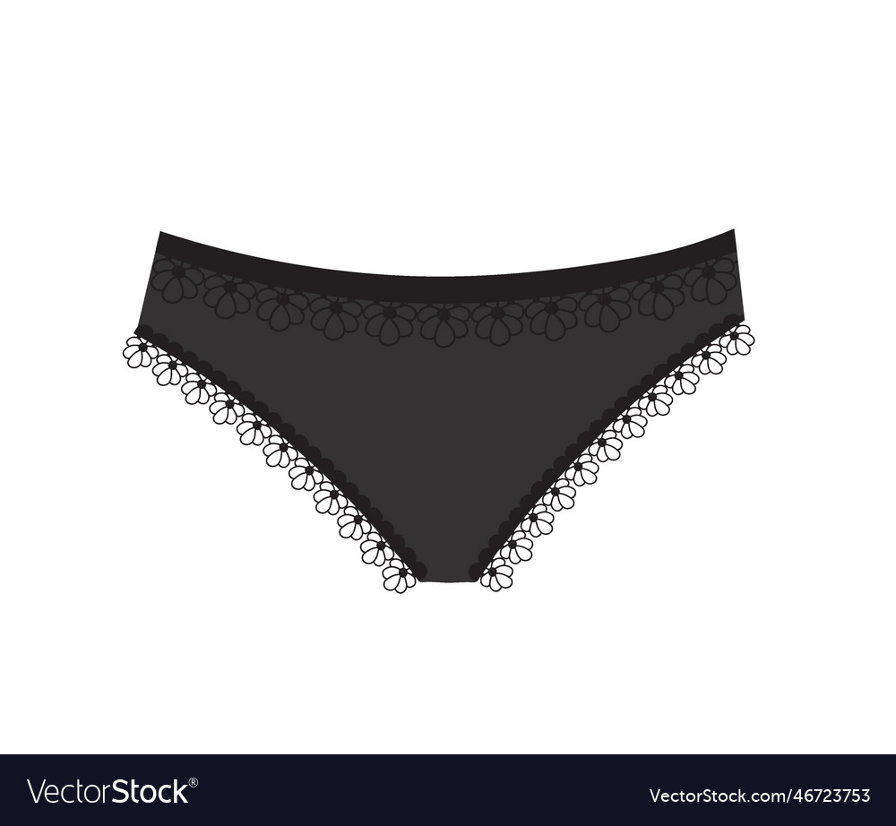 Black lace woman panties Royalty Free Vector Image