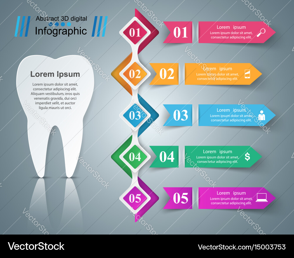 Business infographics tooth icon Royalty Free Vector Image