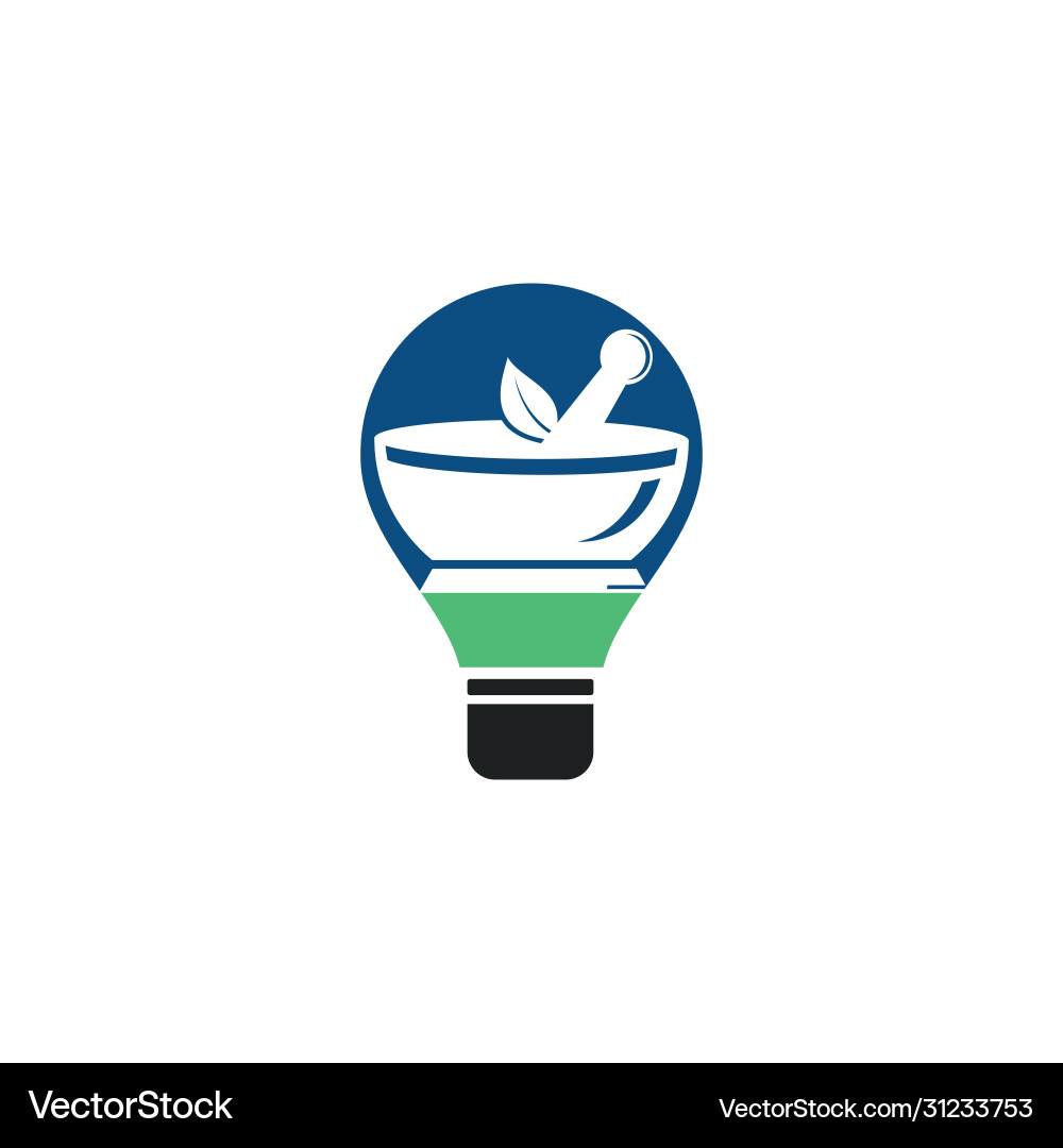 Creative light bulb pharmacy medical logo design Vector Image
