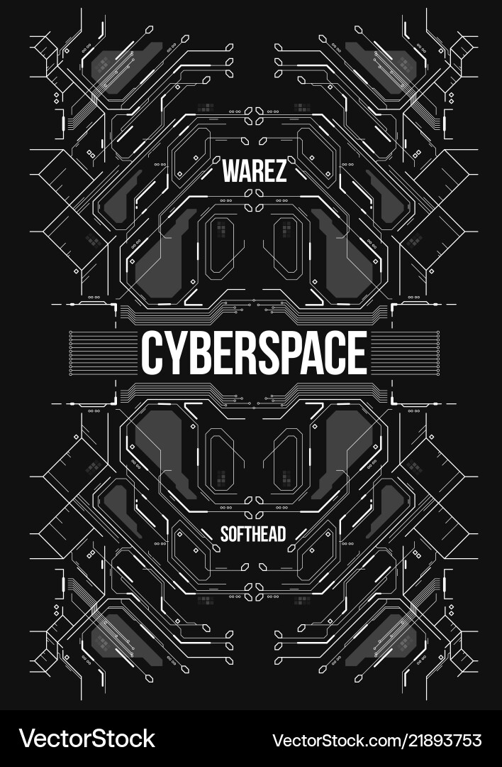 Cyberpunk futuristic poster tech abstract Vector Image