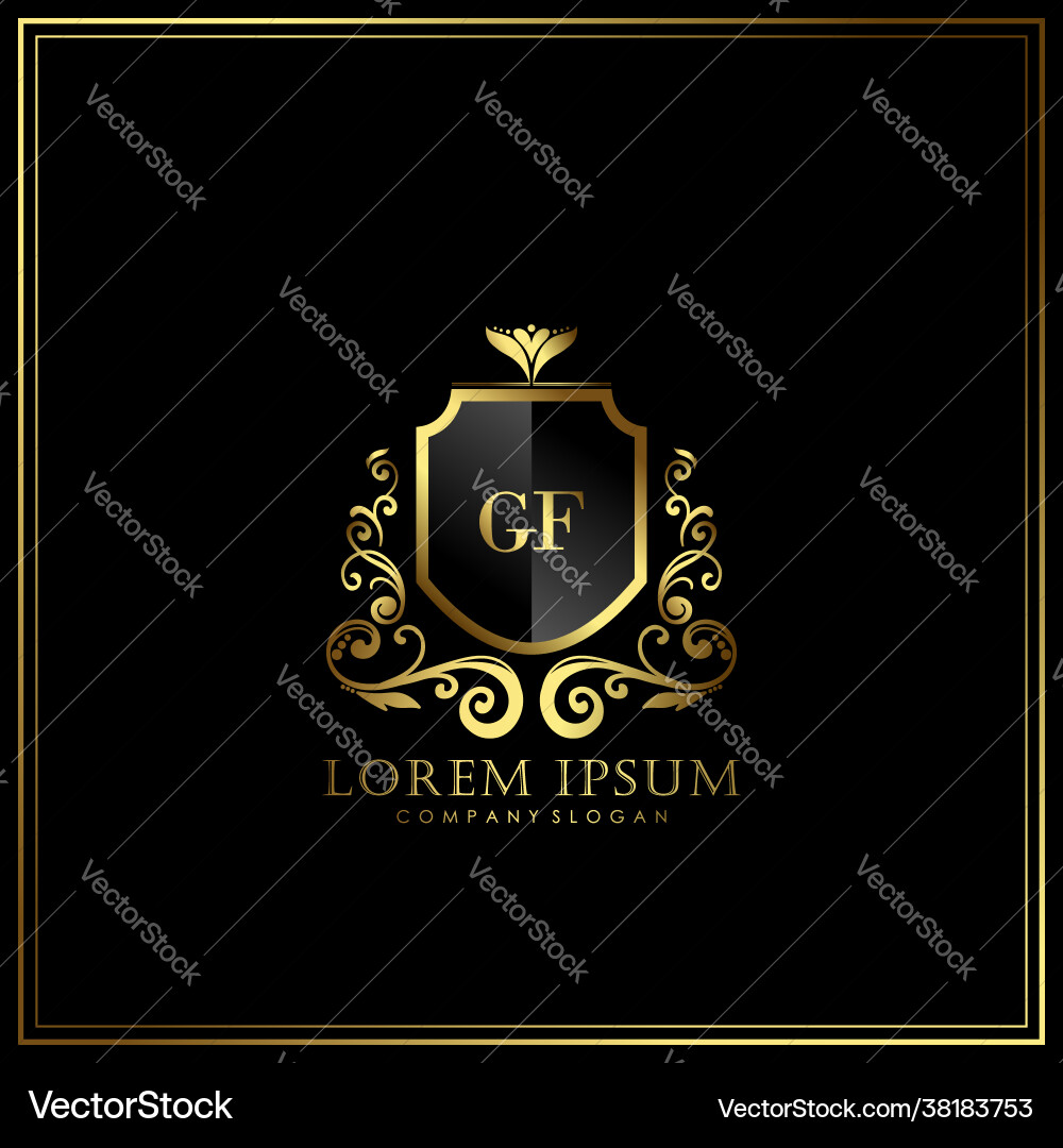 Gf initial letter luxury logo template in art Vector Image