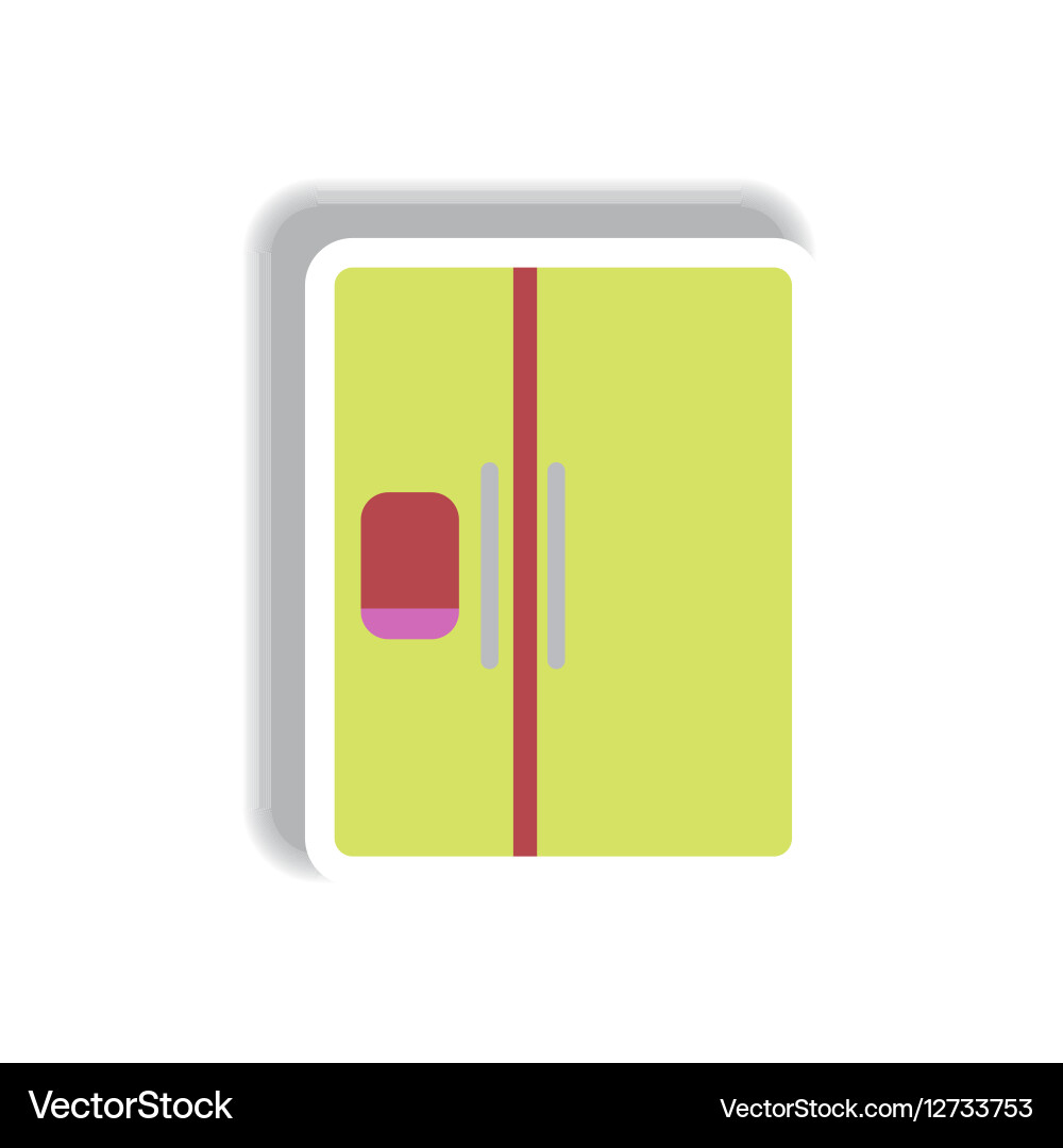 In paper sticker style fridge Royalty Free Vector Image