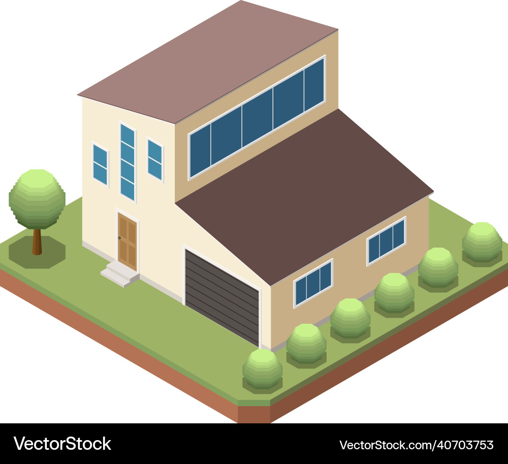 Modern garage building composition Royalty Free Vector Image