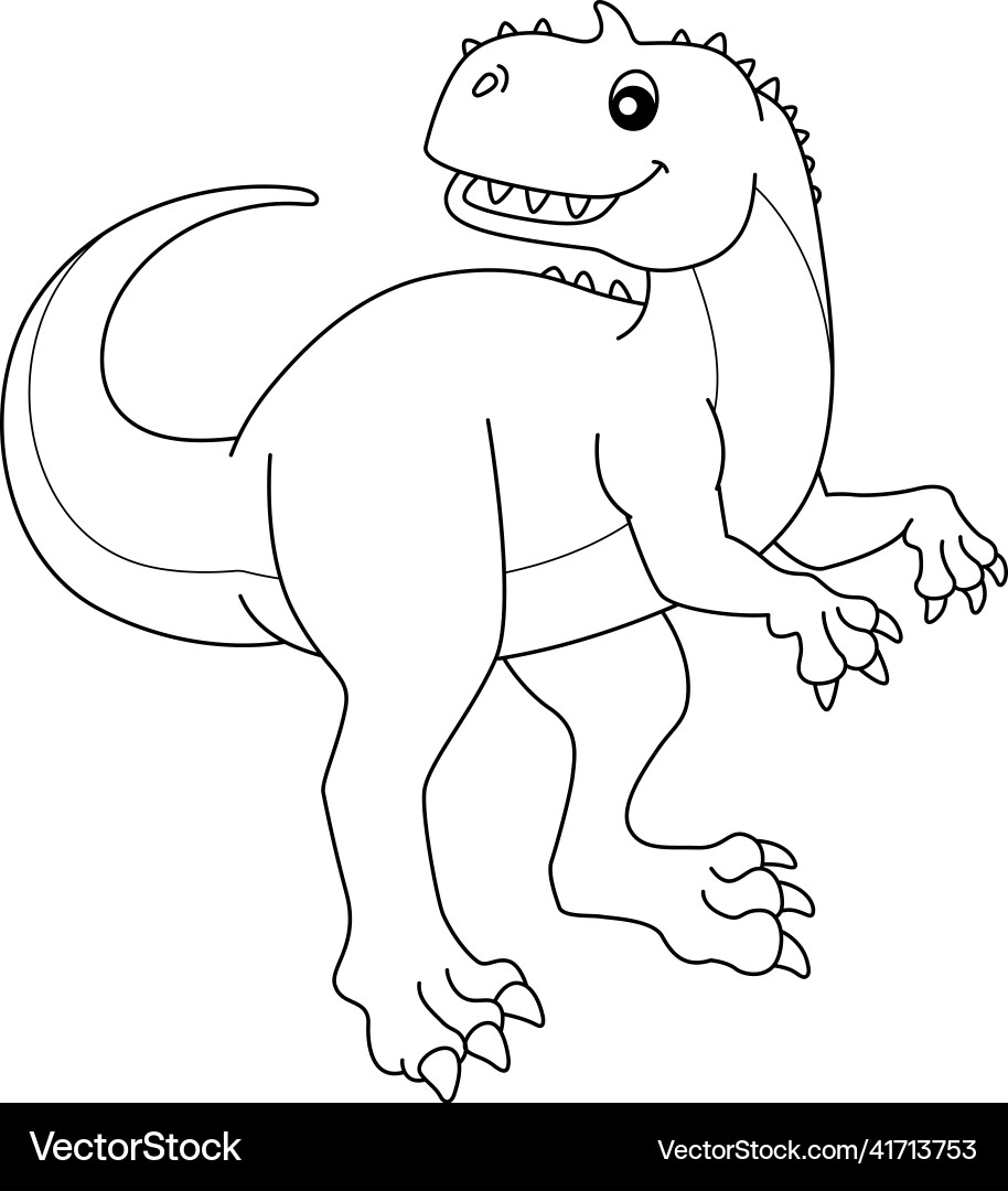Rajasaurus coloring isolated page for kids Vector Image